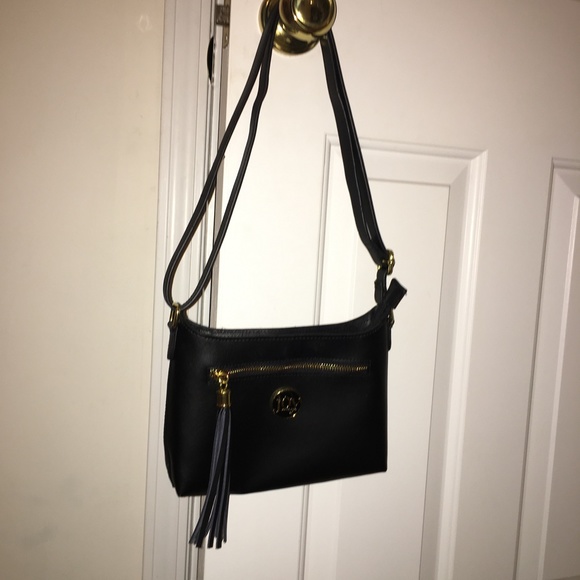 Joy Mangano | Bags | Joy Mangano Black Leather Over The Shoulder Purse ...